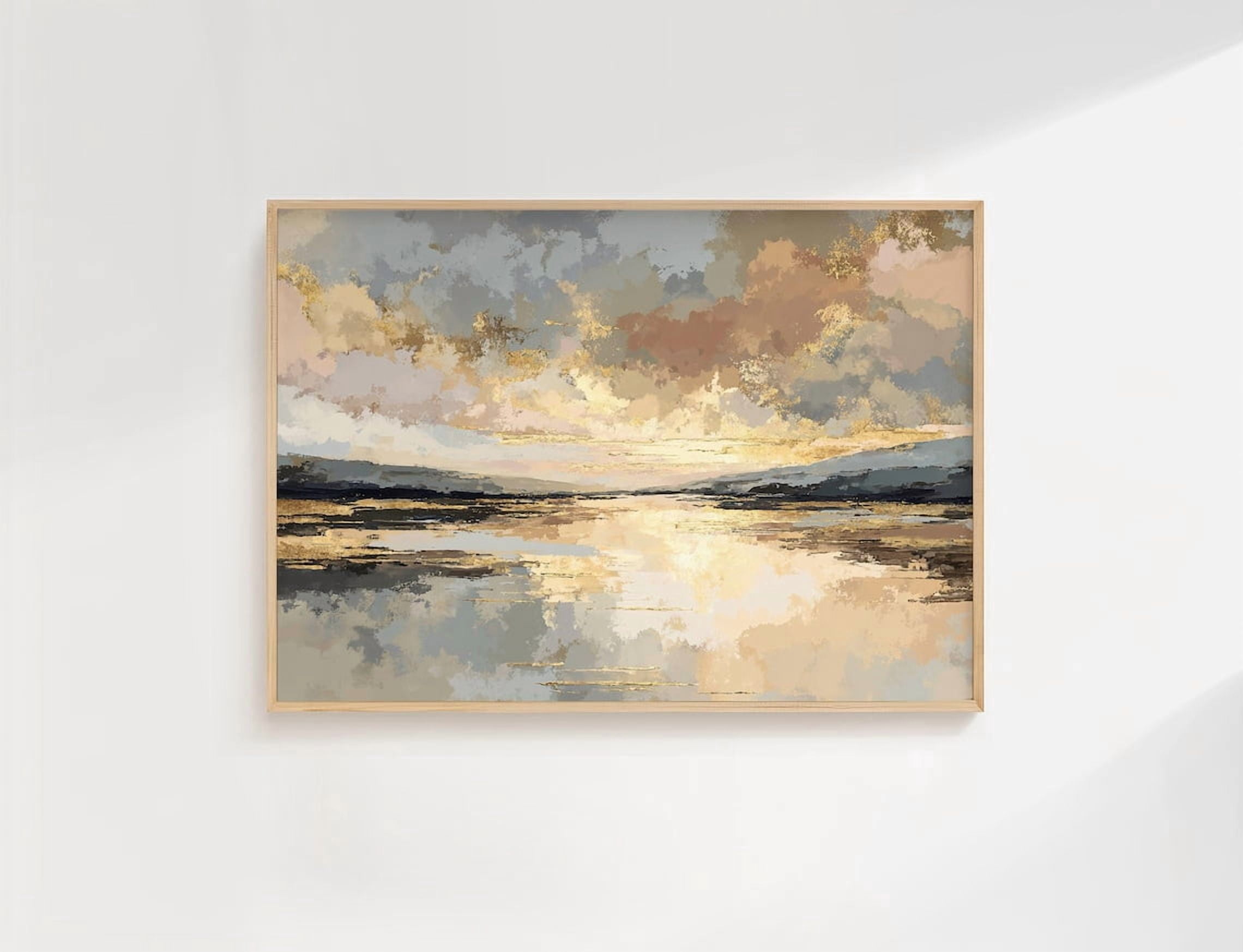 Abstract Beach Coastal Decor Large Neutral Art, Unframed Canvas ...