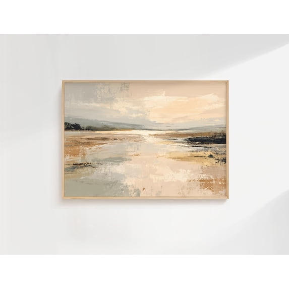 Abstract Beach Coastal Decor Large Neutral Art Version Four, Unframed ...