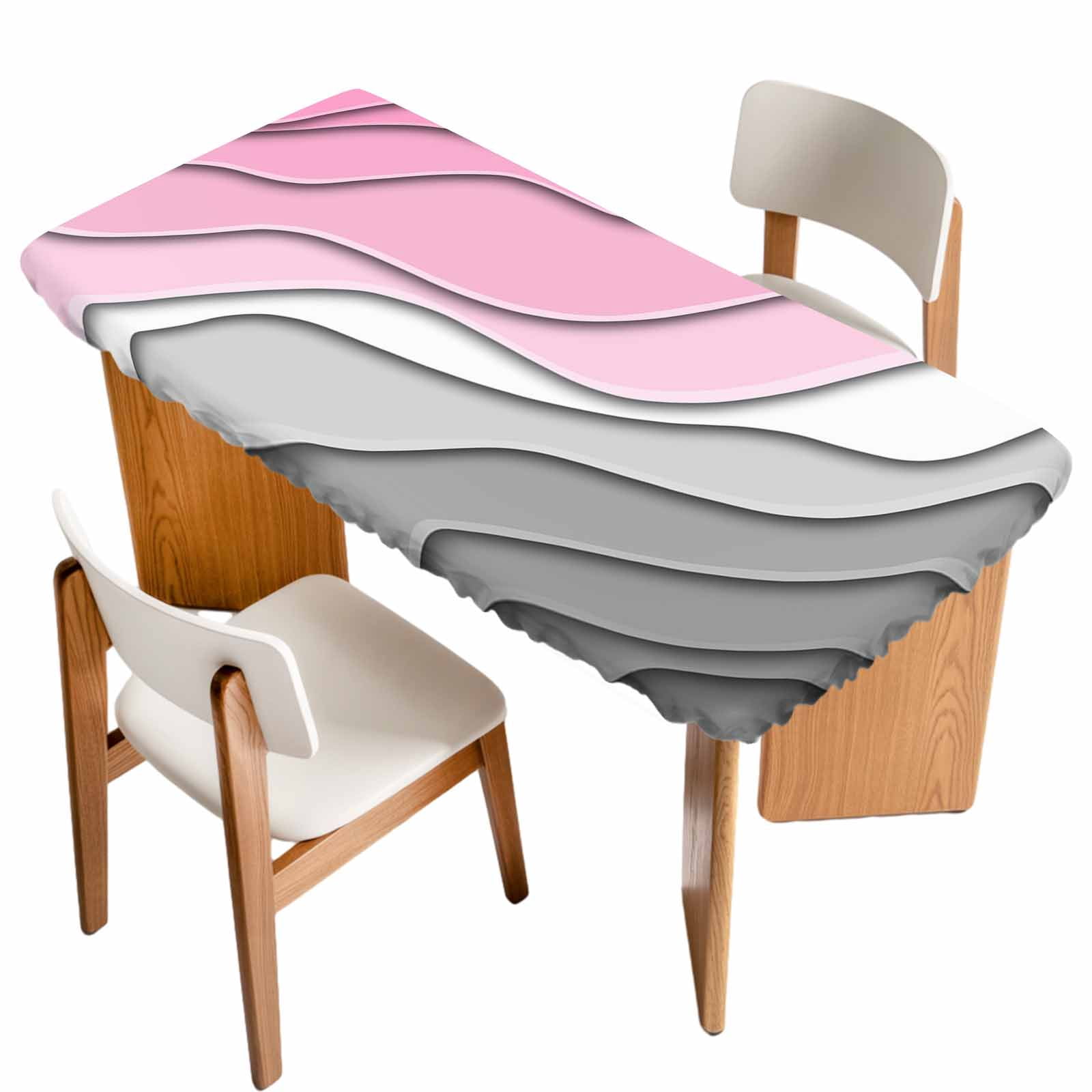 Abstract Beach Fitted Rectangle Tablecloth 24" x 36" Aesthetic Grey to ...