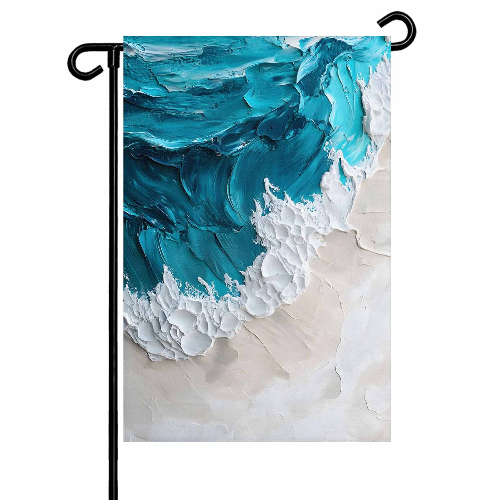 Abstract Beach Garden Flags for Outside Blue Textures Sandy Brown ...