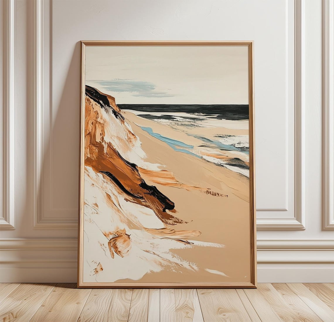Abstract Beach Landscape Coastal Seascape Modern Ocean Cliff Decor ...