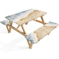 Abstract Beach Ocean Picnic Table Cover with Bench Covers Summer ...