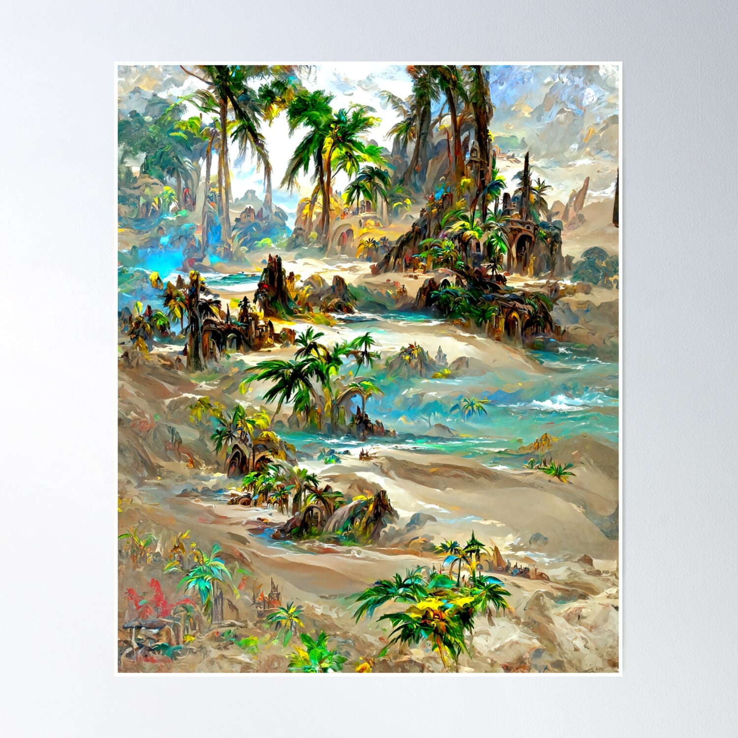 Abstract Beach Painting Poster Wall Art, Modern Wall Decor, 12x18 ...