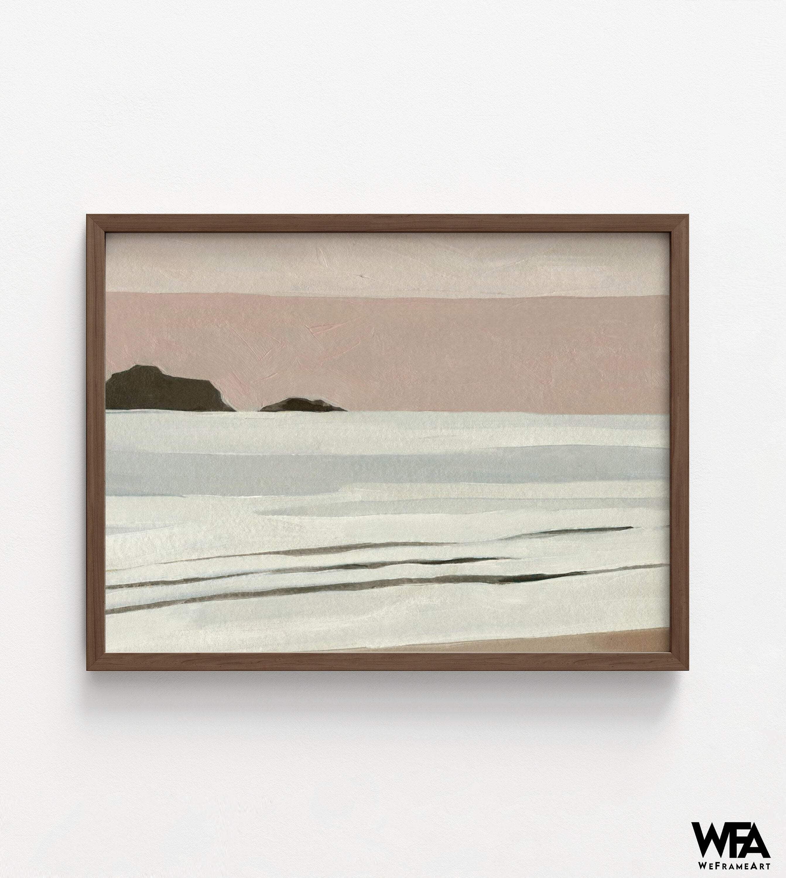 Abstract Beach Painting Print, Framed Beach Decor,Abstract Landscape ...