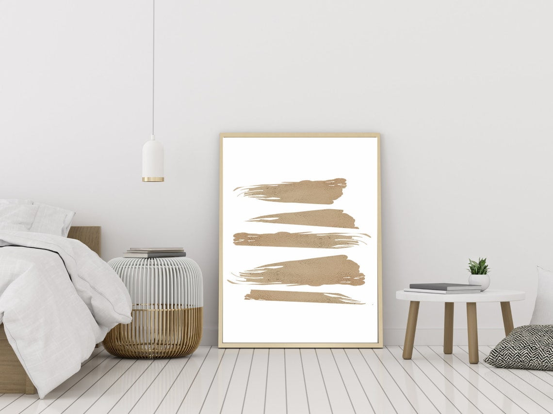 Abstract Beach Print, Coastal Art, Brushstrokes Print, Modern Beach Art ...