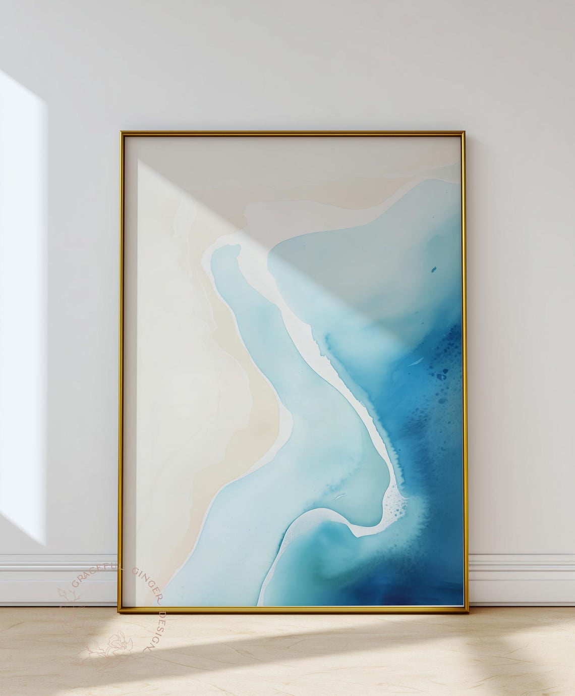 Abstract Beach Print, Minimalist Coastal Wall Art Home Decor #2575, Unframed Canvas Size 8x12 ...
