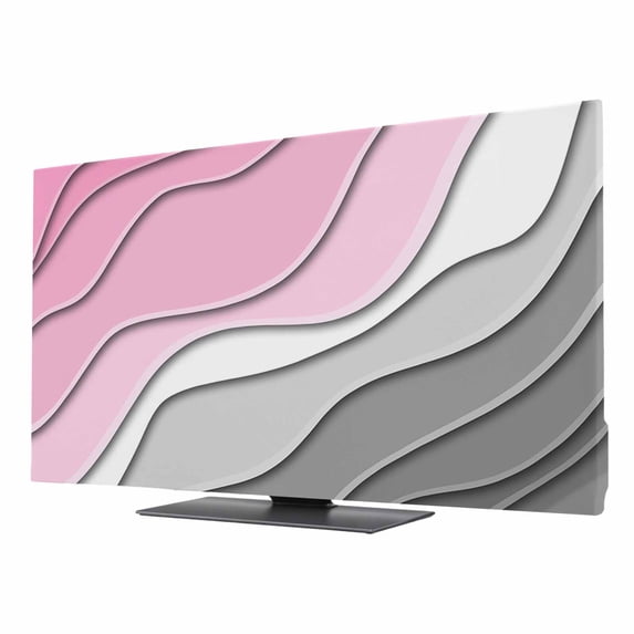 Abstract Beach TV Dust Cover 24 Inch, Aesthetic Grey to Pink Gradient ...