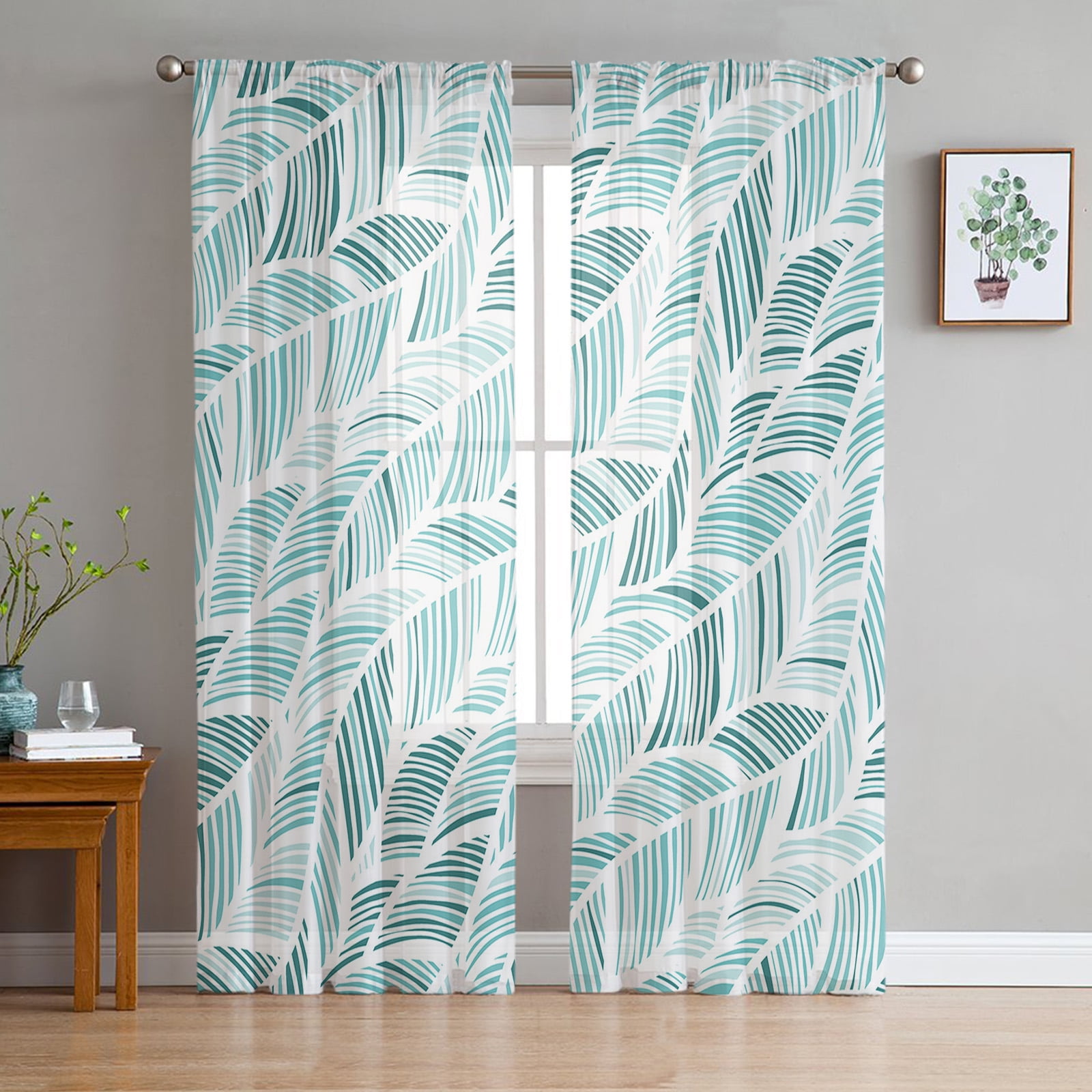 Abstract Beach Texture Summer Voile Sheer Curtains Living Room Window ...
