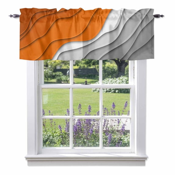 Abstract Beach Valances for Windows, Aesthetic Grey to Orange Gradient ...