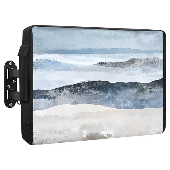 Abstract Beach Wave Art Outdoor TV Cover 48 to 50 Inch Seaside Blue Oil ...