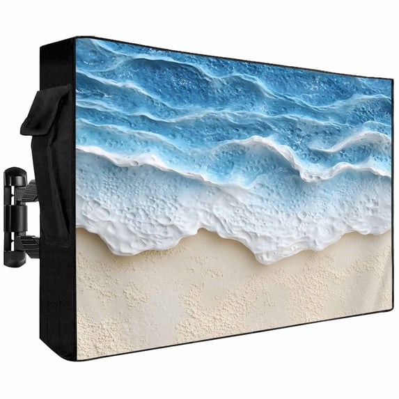 Abstract Beach Wave Outdoor TV Cover 52 to 55 inch Watercolor Blue ...
