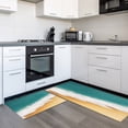 Abstract Beach Waves 2 Pieces Non-Slip Kitchen Mat Set, Blue Yellow ...