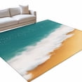 Abstract Beach Waves Area Rugs 3x5ft Blue Yellow Sand Floor Rug Non ...