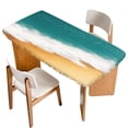 Abstract Beach Waves Fitted Rectangle Tablecloth 30" x 60" Blue Yellow ...