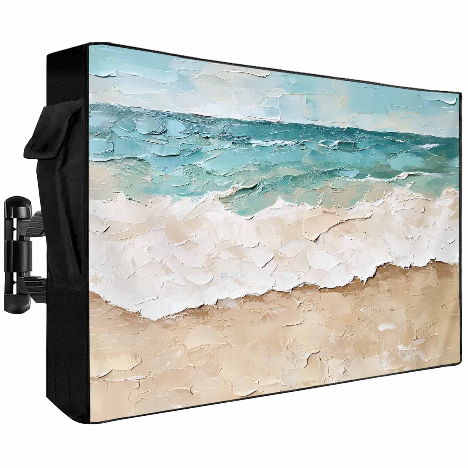 Abstract Beach Waves Outdoor TV Cover 40 to 43 inch Retro Watercolor ...