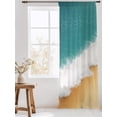 Abstract Beach Waves Sheer Curtains 96 Inch Long 1 Panel Blue Yellow ...