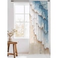 Abstract Beach Waves Sheer Curtains 96 Inch Long 1 Panel Watercolor ...