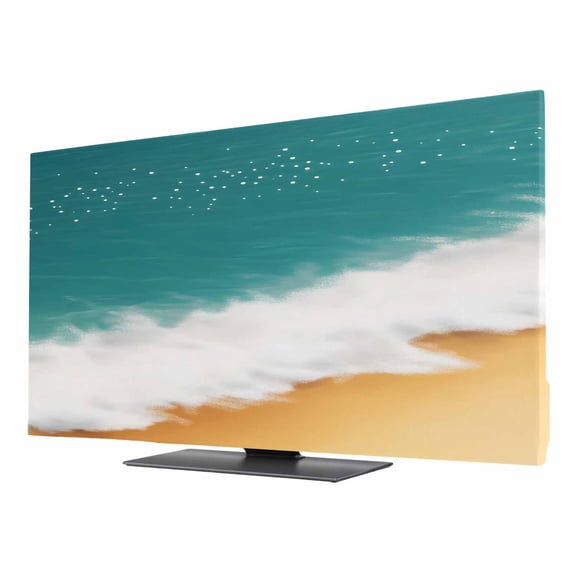 Abstract Beach Waves TV Dust Cover 32 Inch, Blue Yellow Sand Computer ...