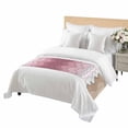 Abstract Bed Runner Cal King Size Pink Brown Gradient Waves Beach Lines ...