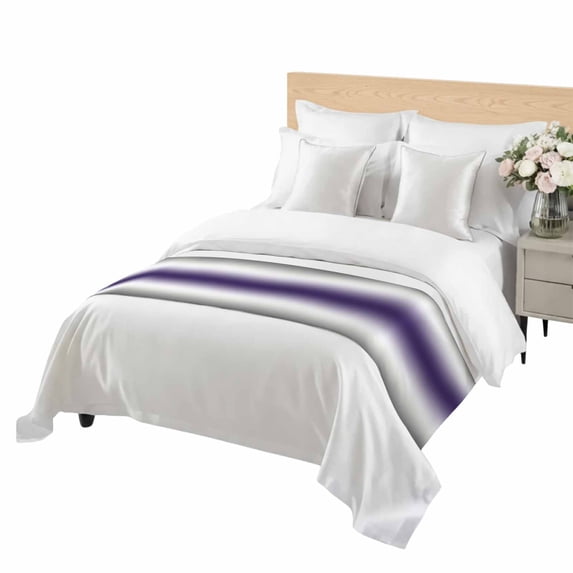 Abstract Bed Runner Twin Size Dark Gray Purple Gradient Ombre Soft Bed ...