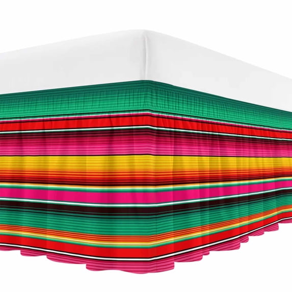 Abstract Bed Skirt Bed Skirts King Size 18 Inch Drop, Colorful Mexican ...
