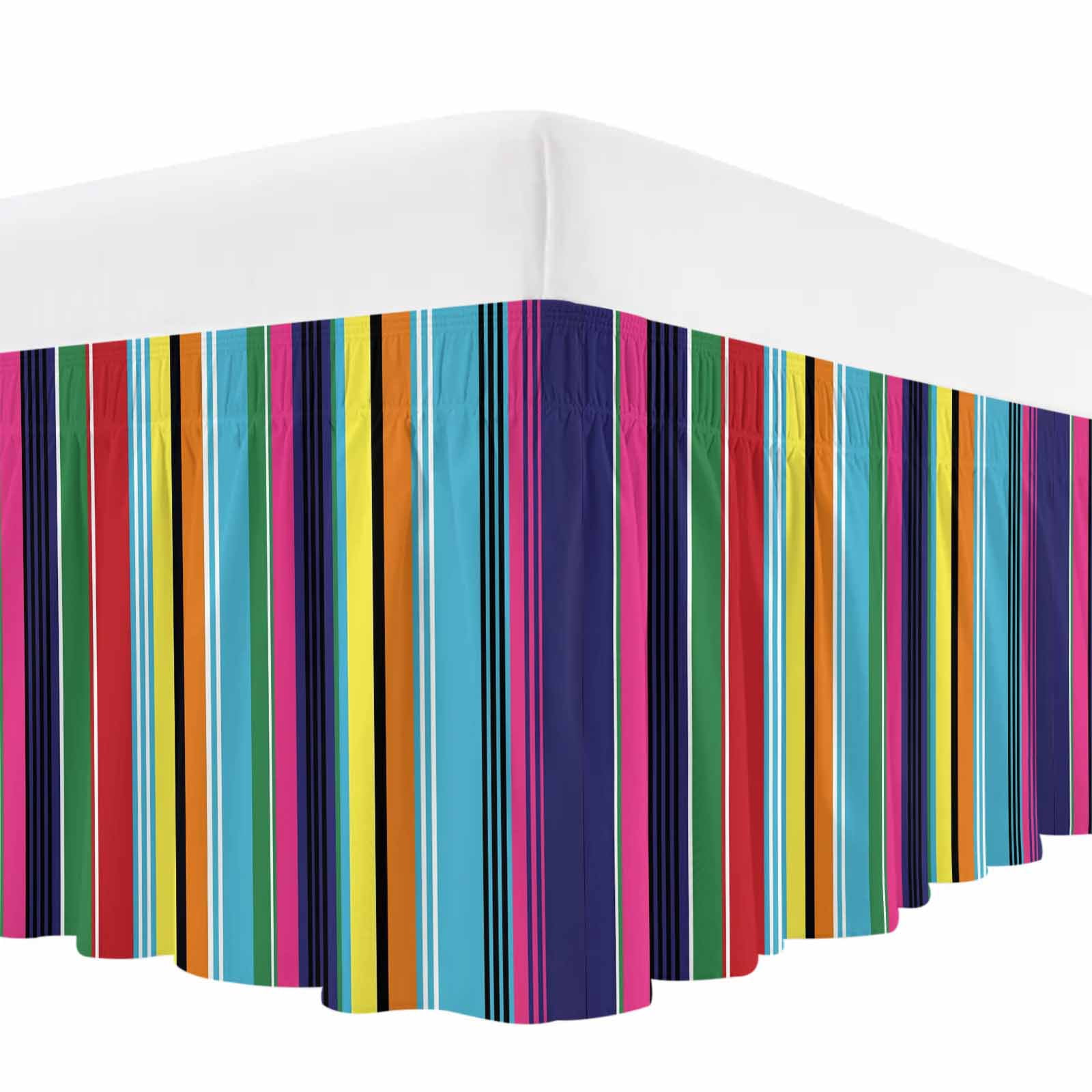 Abstract Bed Skirt Bed Skirts Queen Size 18 Inch Drop, Colorful Mexican ...
