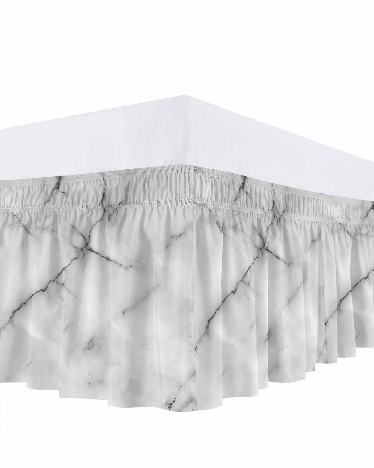 Abstract Bed Skirt Grey Marble Texture Black Crack Lines Modern Art Bed ...