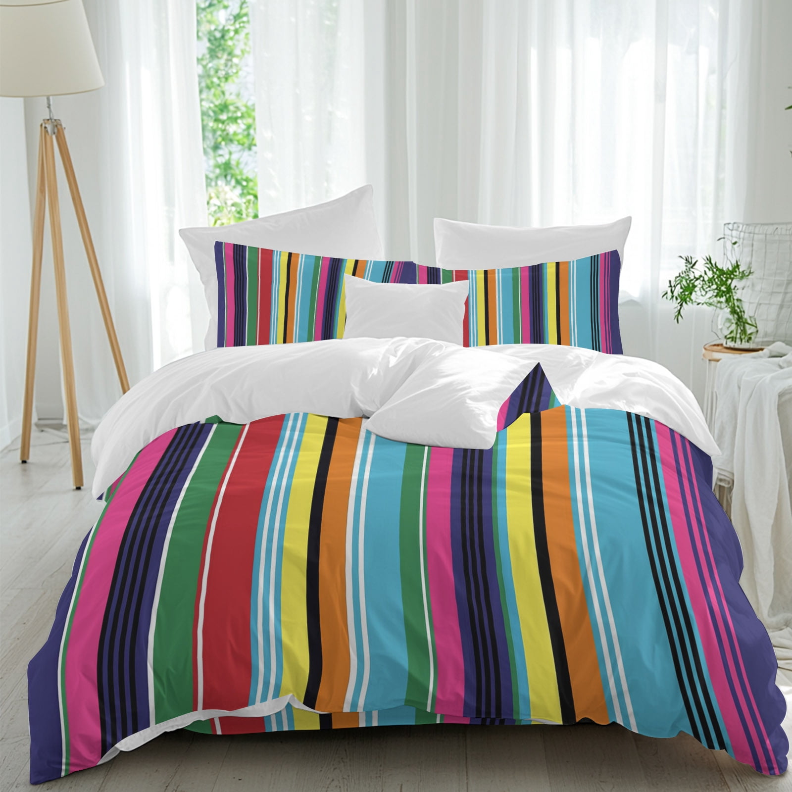 Abstract Bedding Duvet Cover Set Twin Size 4 Pieces, Colorful Mexican ...