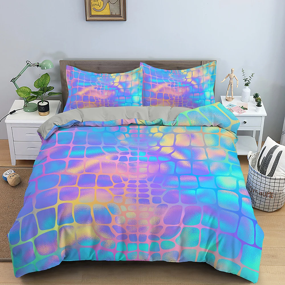 Abstract Bedding Set 3D Printed Psychedelic Duvet Cover with Zipper ...