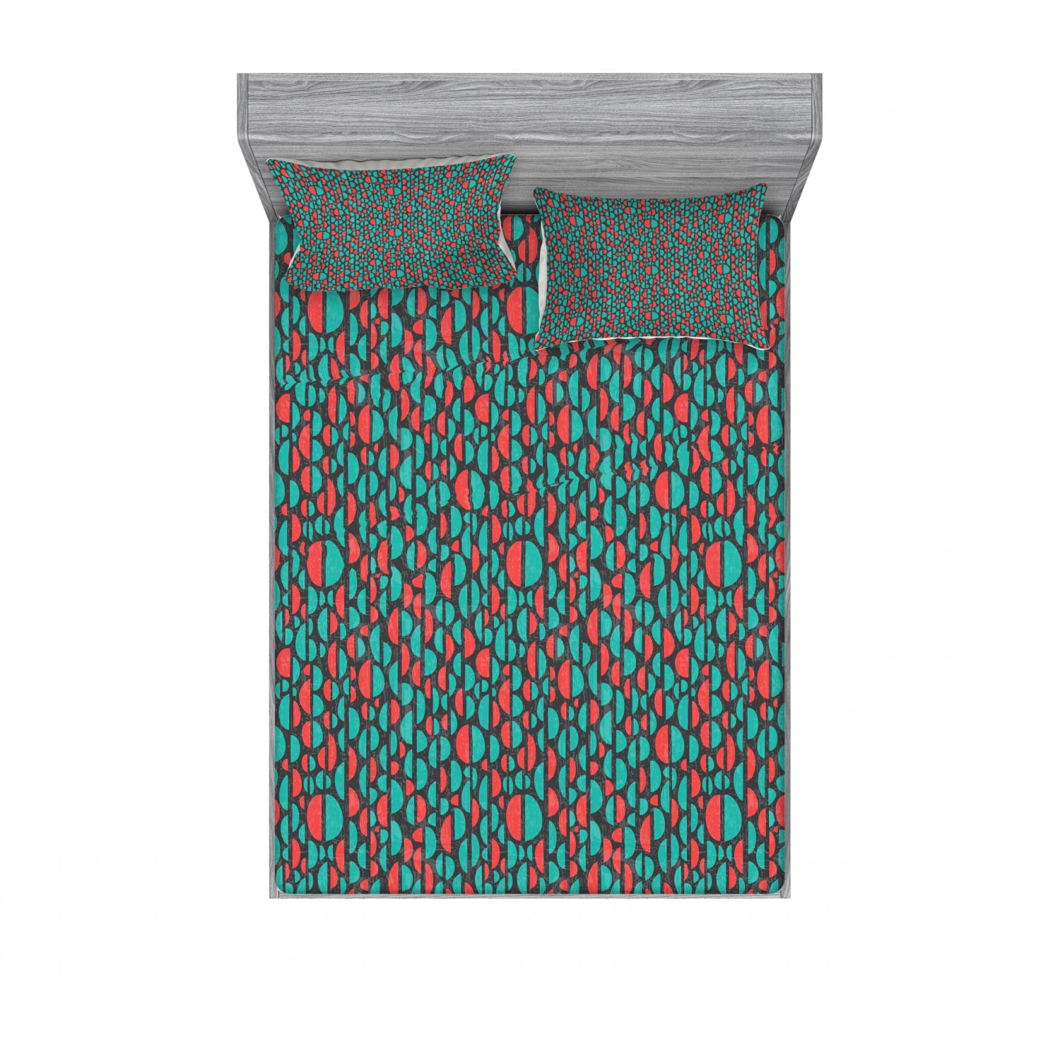 Abstract Bedding Set with Sheet & Covers, Big and Small Half Circles ...