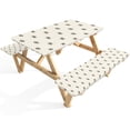 Abstract Bee Picnic Table Cover with Bench Covers Hive Lines Spring ...