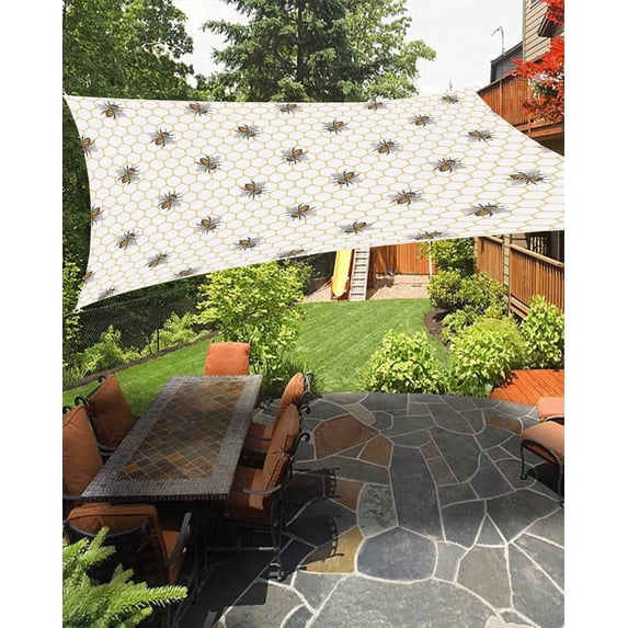 Abstract Bee Sun Shade Sail 12'X16' Hive Lines Spring Pastoral Country ...