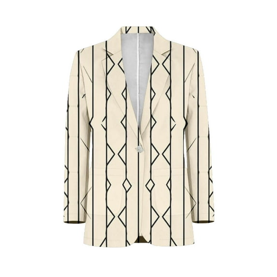 Abstract Beige Black Line Pattern Customized Men's Suits full man Shawl ...