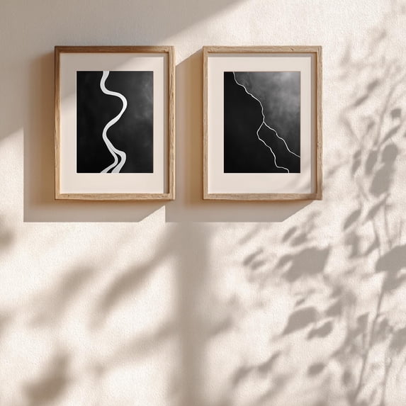 Abstract Beige＆Black Minimalist Canvas Painting Print Wall Art for ...