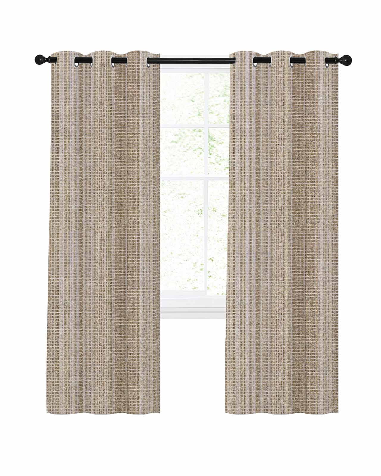 Abstract Beige Blackout Curtains for Bedroom Living Room, Rustic ...