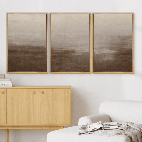 Abstract Beige Brown Landscape Minimal Nature Poster Set 3 Prints Set 3 ...
