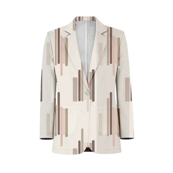 Abstract Beige Brown Vertical Stripes Pattern Men's Suit Blazer Casual ...