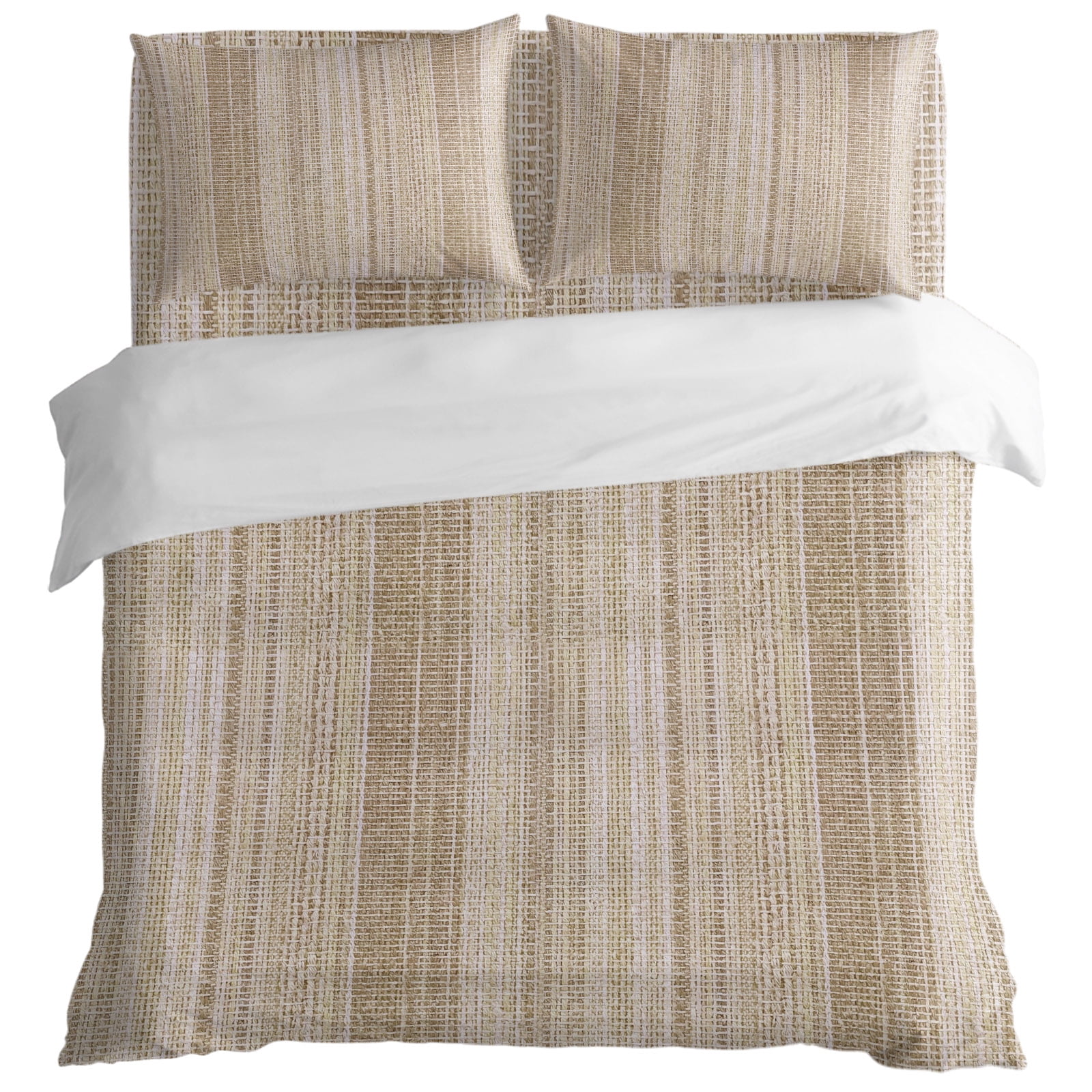 Abstract Beige Duvet Cover Set Full Size, Rustic Farmhouse Minimalist ...