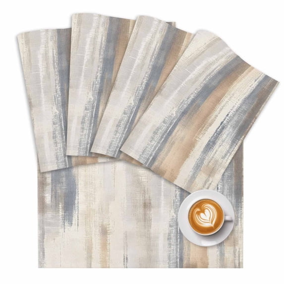 Abstract Beige Placemats Set of 4 Blue Gradient Mottled Texture Modern ...