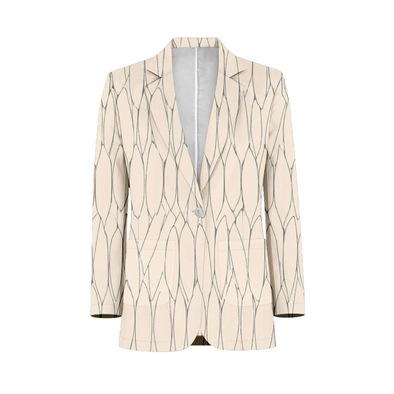 Abstract Beige Scale Pattern Design Mens Suits Shawl Collar Slim Fit ...