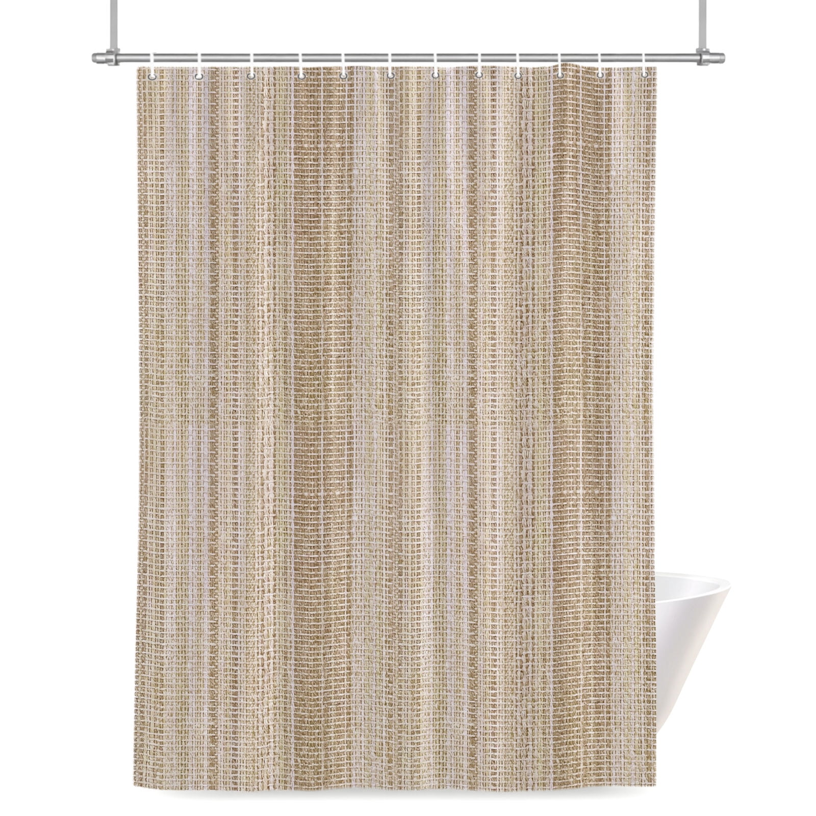 Abstract Beige Shower Curtain, Rustic Farmhouse Minimalist Beige ...