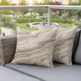 Abstract Beige Stripes Waterproof Throw Pillow Covers Set of 2 Natural ...