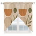 Abstract Beige Terracotta Swag Curtain Valance for Windows, Boho ...