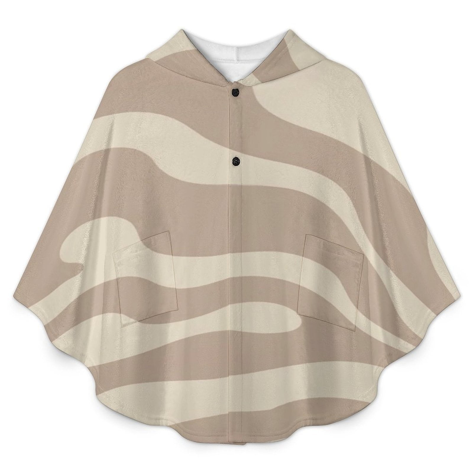 Abstract Beige Wavy Pattern Design Blanket Oversized Wearable Hooded ...