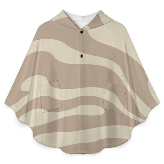 Abstract Beige Wavy Pattern Design Blanket Oversized Wearable Hooded ...