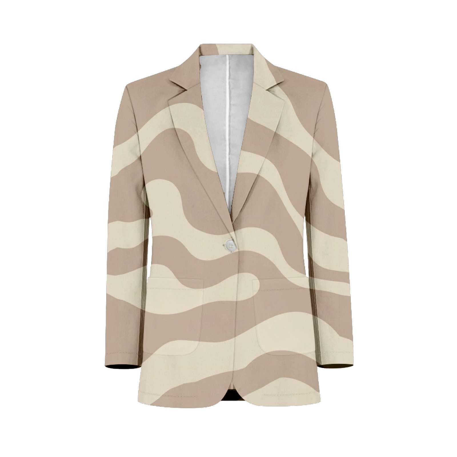 Abstract Beige Wavy Pattern Design Mens Suits Shawl Collar Slim Fit ...