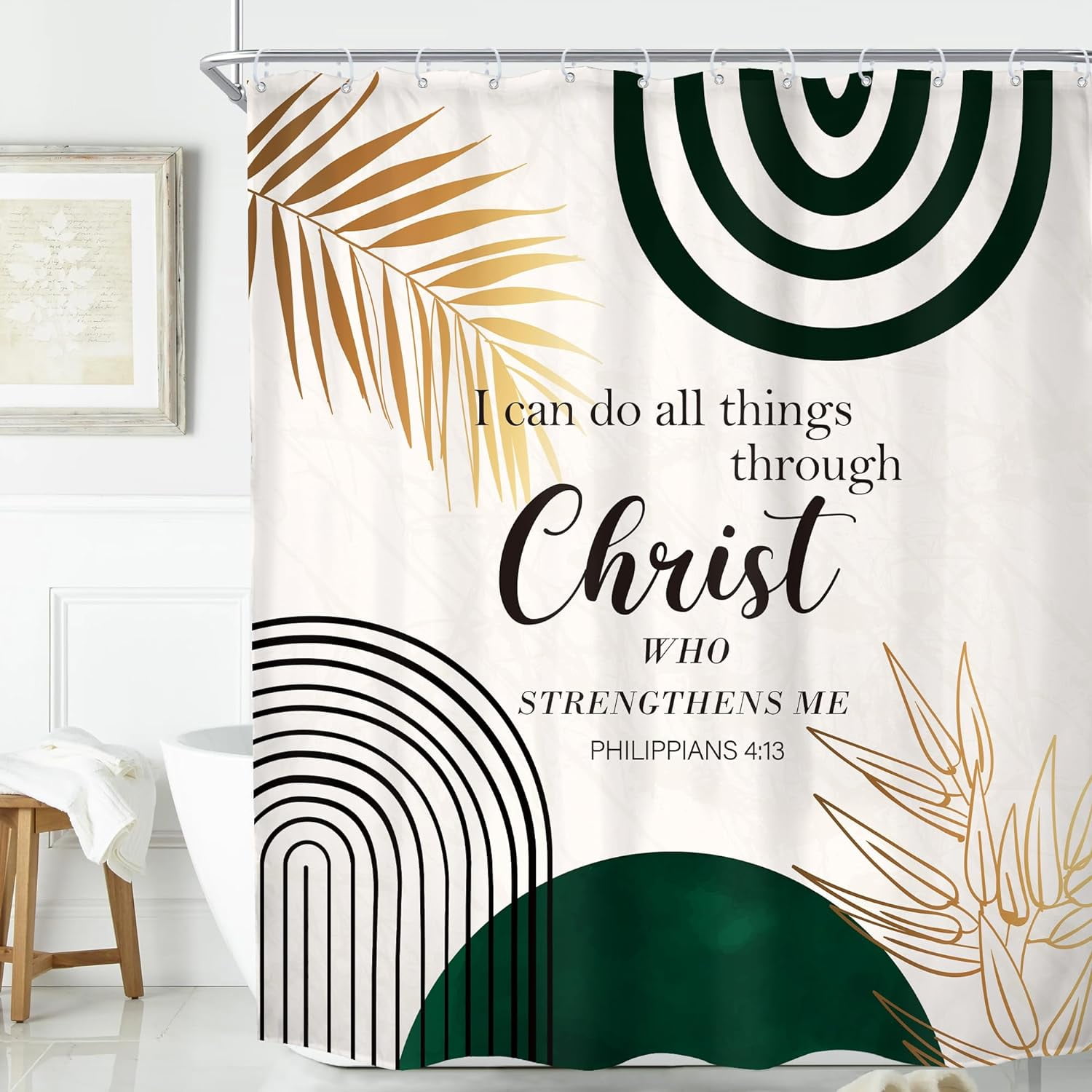Abstract Bible Verses Shower Curtain for Bathroom Decor 72Wx72H Inches ...