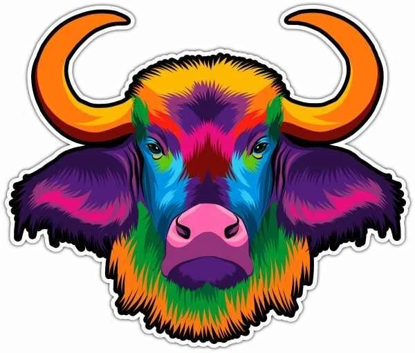 Abstract Bison African Buffalo Bull Car Window Stickerphone Decal Water ...