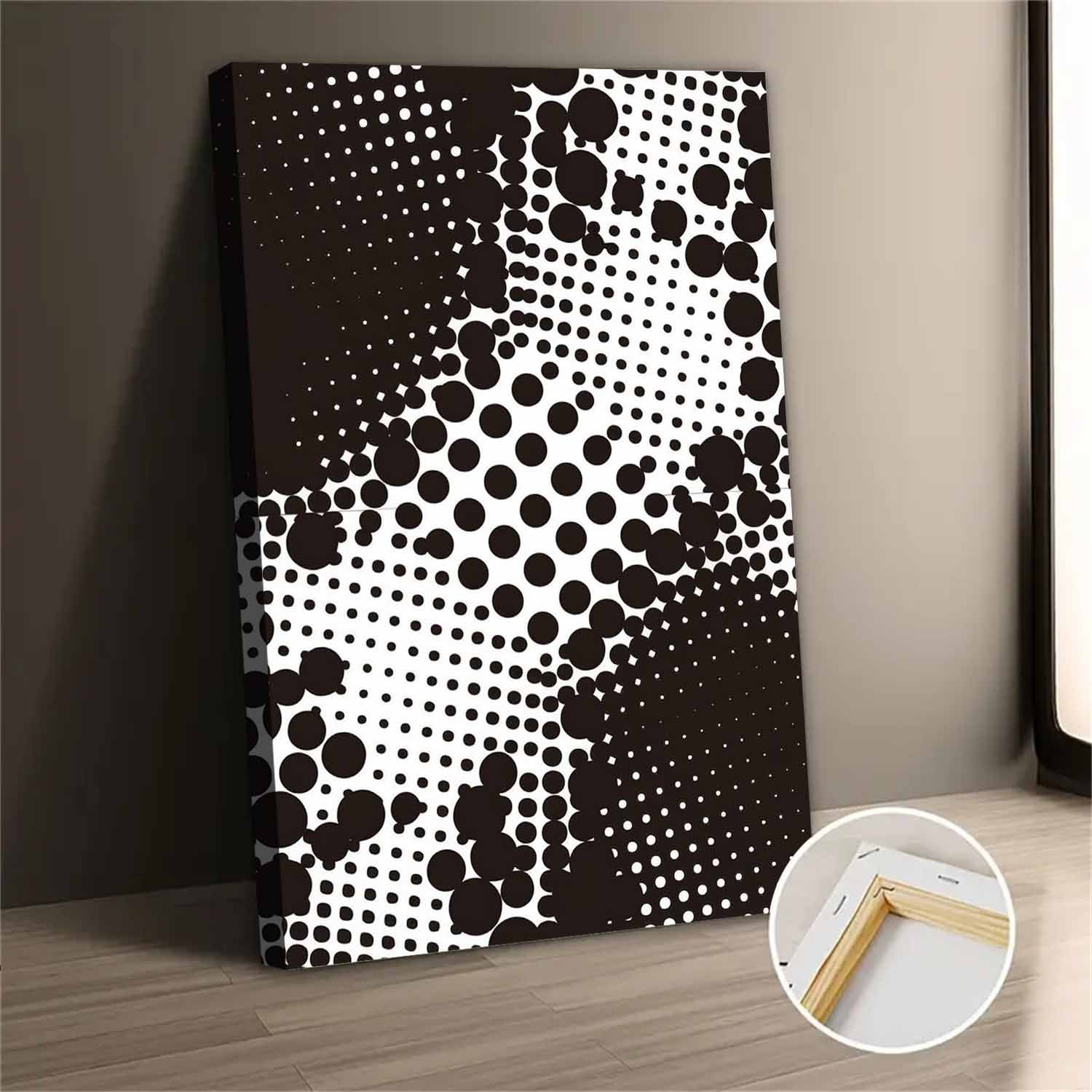 Abstract Black And White Dot Wall Art Canvas Print - Walmart.com