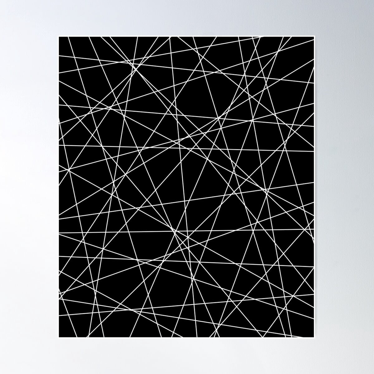 Abstract Black And White Lines Poster Wall Art, Modern Wall Decor For ...